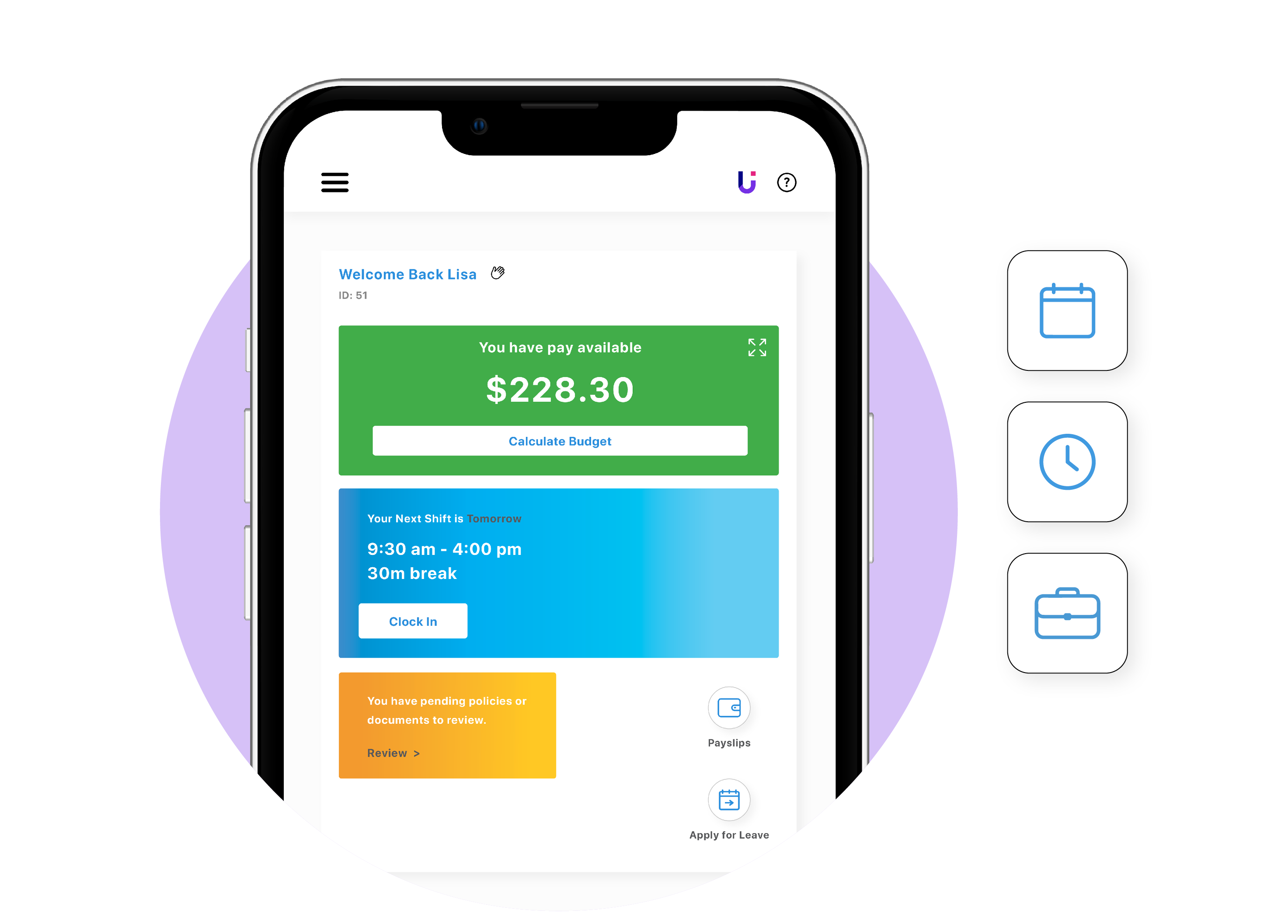 Employee App | Onboard, Schedule, and Pay | foundU